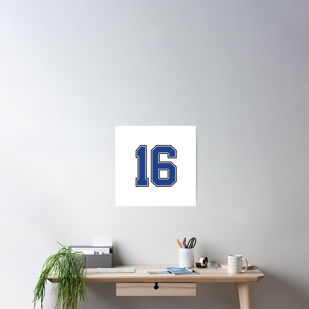 "Number 16 lucky sports jersey sixteen" Poster for Sale by HeavyStyle ...