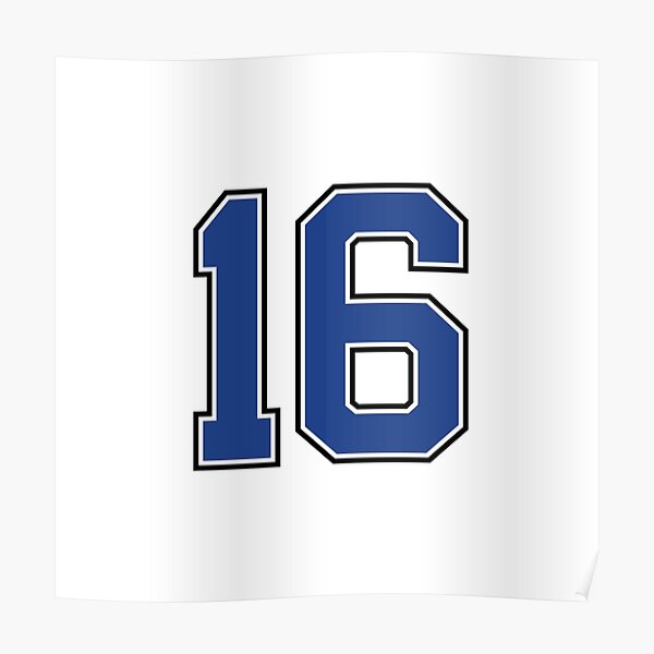 "Number 16 lucky sports jersey sixteen" Poster for Sale by HeavyStyle ...