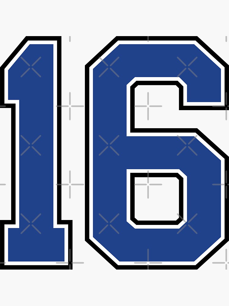 "Number 16 lucky sports jersey sixteen" Sticker for Sale by HeavyStyle ...