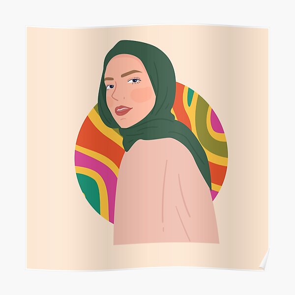 "Islamic Retro - Muslim Girl in Hijab" Poster for Sale by IslamicRetro ...