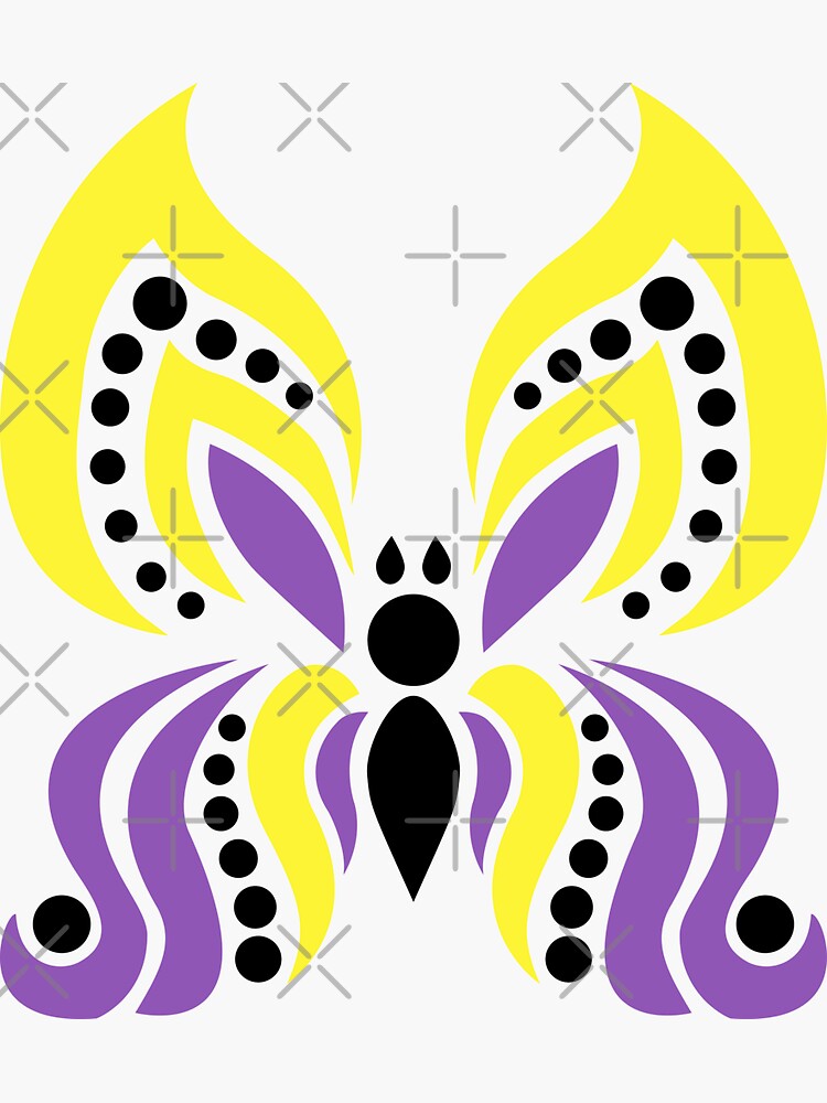 "Butterfly - Non-Binary Pride" Sticker for Sale by arturekdesign ...