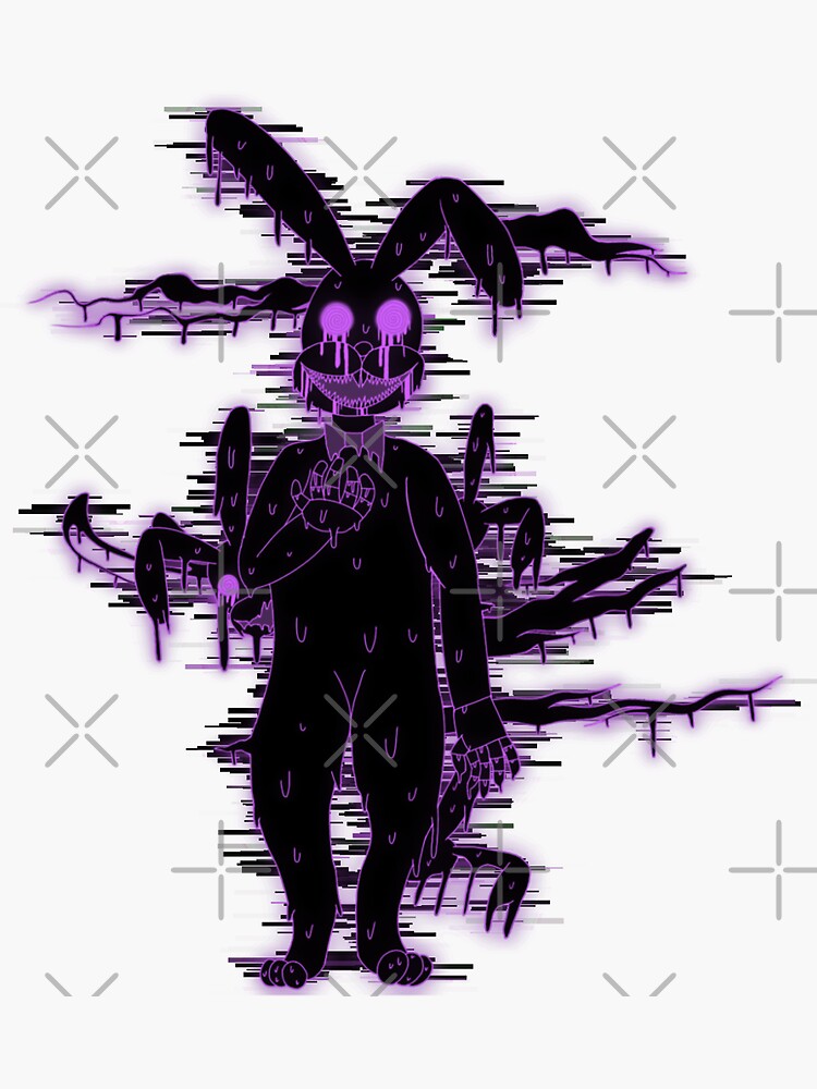 "Glitchtrap fnaf vr princess quest black background " Sticker for Sale ...