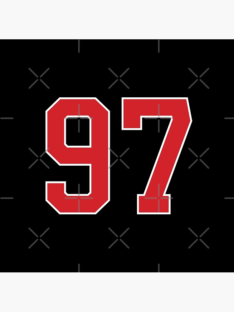 "Sports Number 97, red black color lucky sport ninety seven" Poster for ...