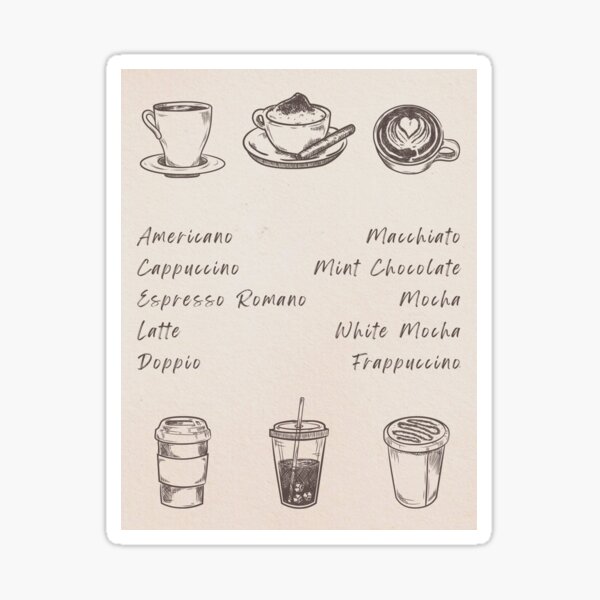"Coffee Essentials " Sticker for Sale by IvoryFoxCo | Redbubble