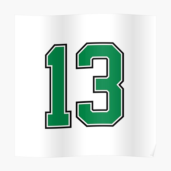 "13 number, green lucky sports thirteen" Poster for Sale by ArtIsParty ...