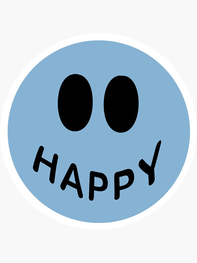"Blue Happy Face" Sticker for Sale by madisonkieffer | Redbubble
