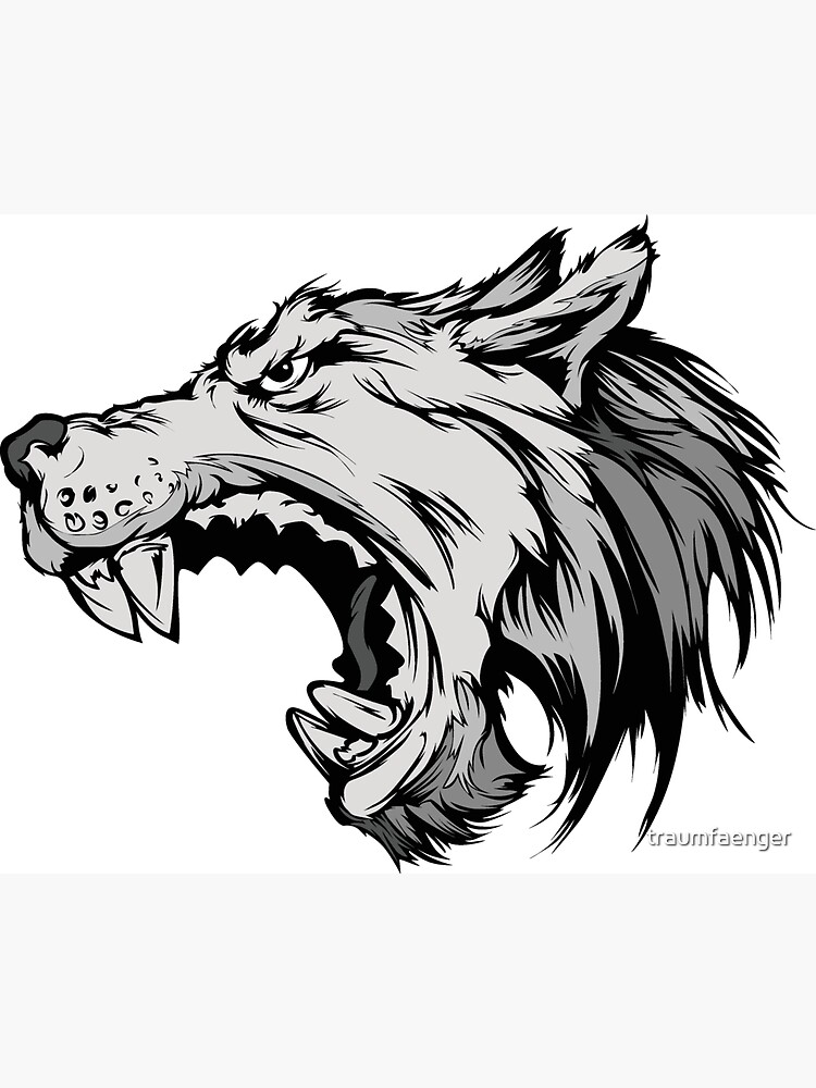 Pegatina «Lobo enojado» de traumfaenger | Redbubble