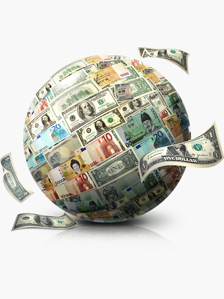 "money sphere" Sticker for Sale by zgroup | Redbubble