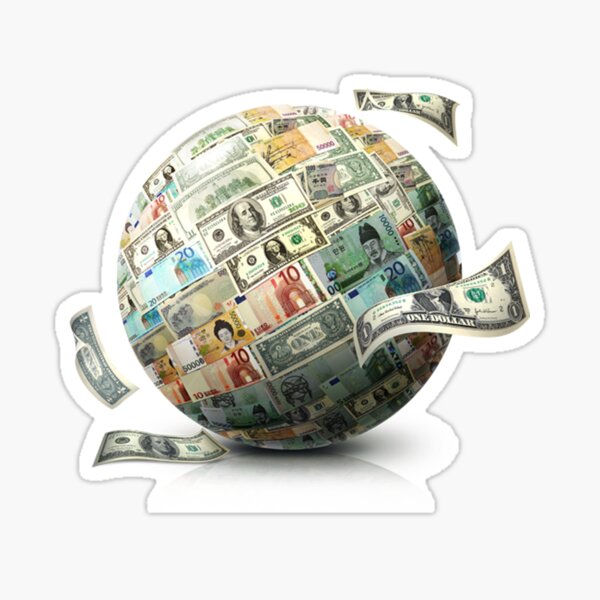 "money sphere" Sticker for Sale by zgroup | Redbubble