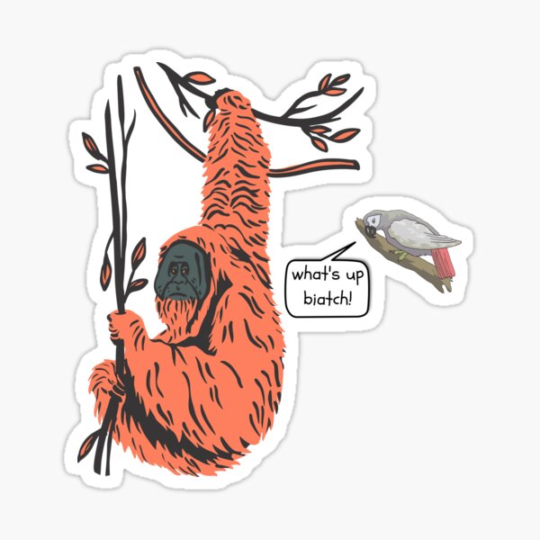 "Whats Up Biatch!" Sticker for Sale by AnimalsMerch | Redbubble