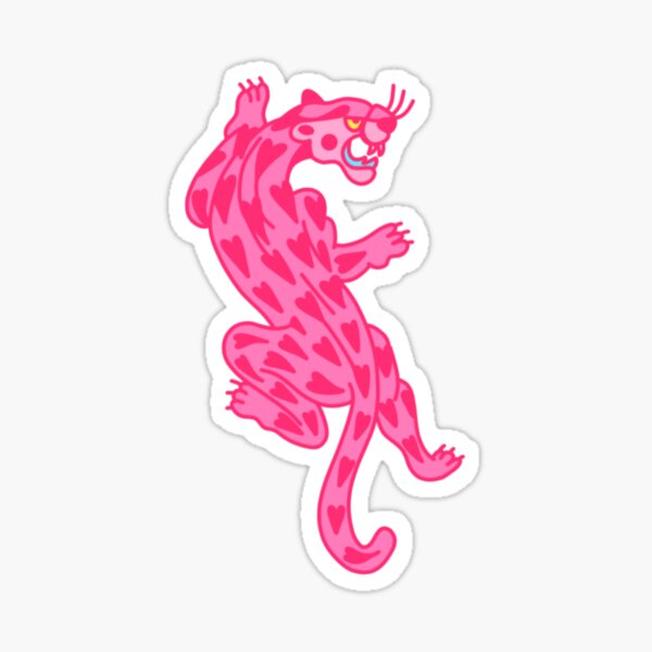 "pink preppy leopard w/ hearts!" Sticker for Sale by gro0vydesigns ...