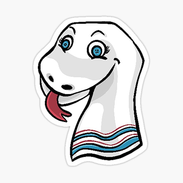 "Socka, the evil sock puppet, sticker" Sticker for Sale by sarahgery ...