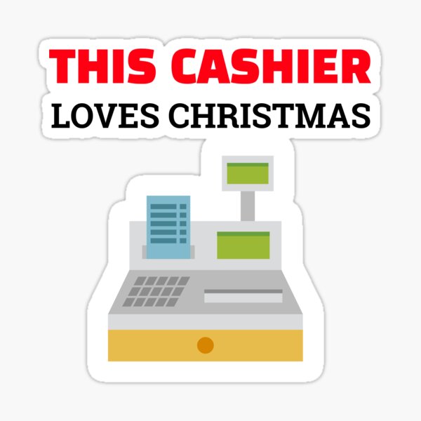 "This Cashier Loves Christmas Sticker" Sticker for Sale by ...