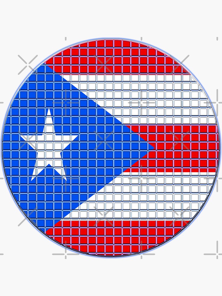 "Puerto Rico Flag Rounded - Squares Pixel " Sticker for Sale by ...
