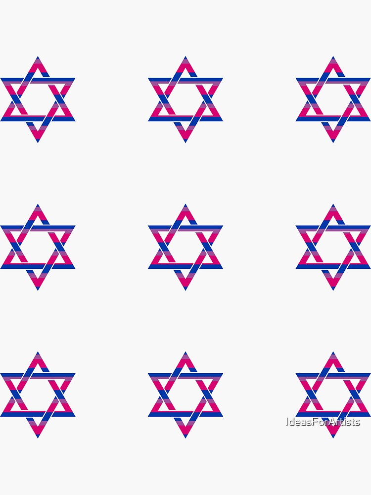 "Rainbow Star Of David Bisexual Flag Colors Pride sticker pack set of 9 ...