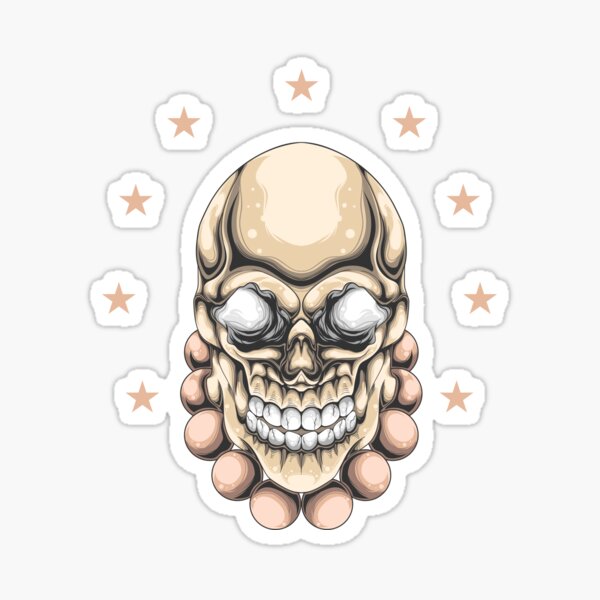 "cool monk skull head illustration" Sticker for Sale by satriyanto ...