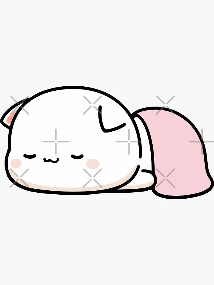 "Cat peach and goma | Sleeping" Sticker by Mochi-Animals | Redbubble