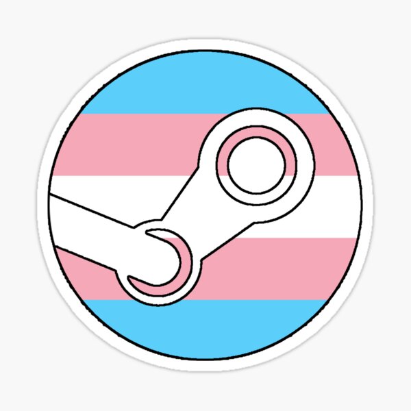 "steam logo but make it LGBTQ+ (trans pride flag)" Sticker for Sale by ...