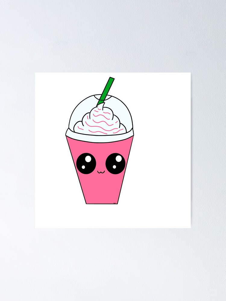 "Cute Kawaii Pink Frappe " Poster for Sale by shaylorae | Redbubble