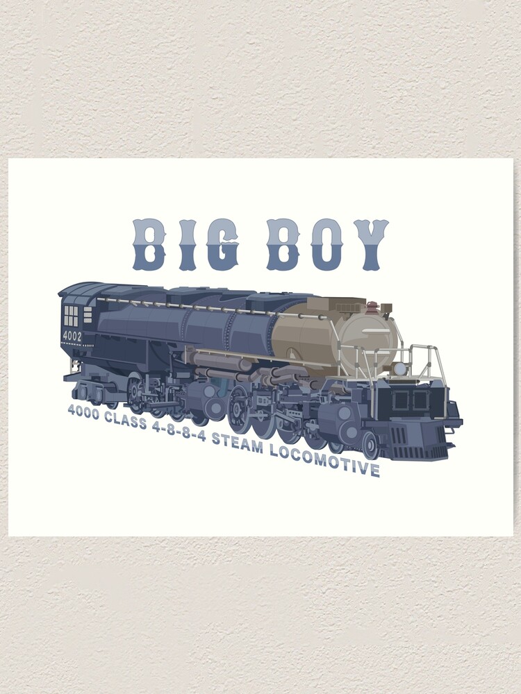 "Big Boy Steam Train 4000 Class Locomotive Color Diagram Gift" Art ...