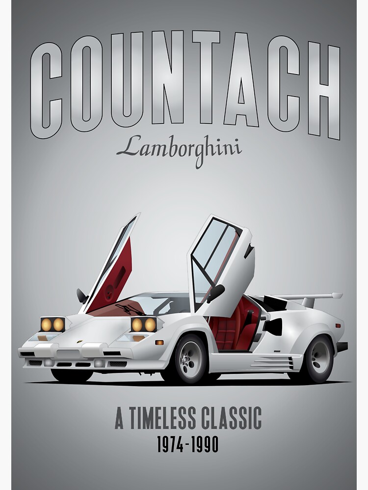 "Lamborghini Countach" Sticker for Sale by JustCarGraphics | Redbubble