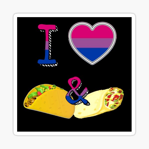 "Bi Pride I Heart Taco & Burrito #2" Sticker for Sale by Kodi97 | Redbubble