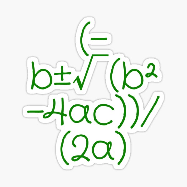 "Quadratic Formula" Sticker for Sale by Aleksander37 | Redbubble