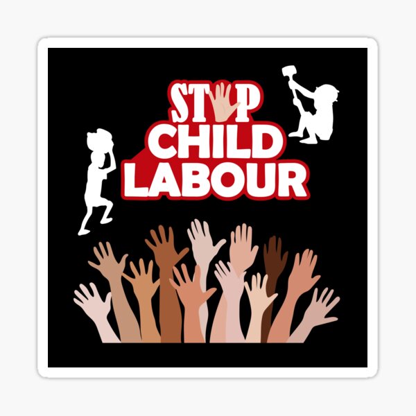 "World Day Against Child Labor" Sticker for Sale by anglikart | Redbubble