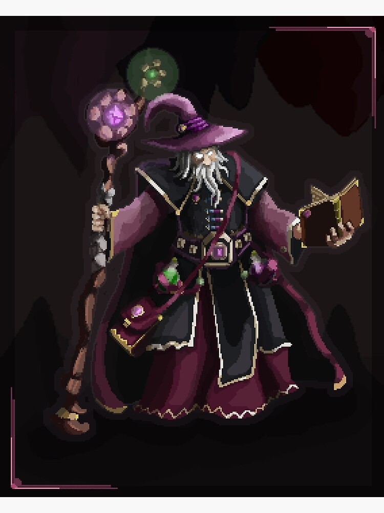 "dnd wizard character art poster pixel art " Photographic Print for ...