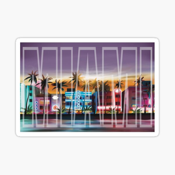 "Miami Nights" Sticker for Sale by dtipaints | Redbubble