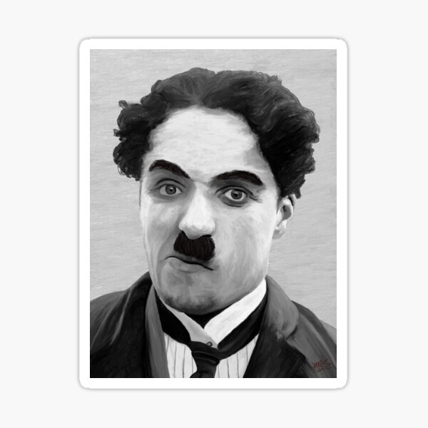 "Celebrity Portrait Charlie Chaplin" Sticker for Sale by artbyjames ...