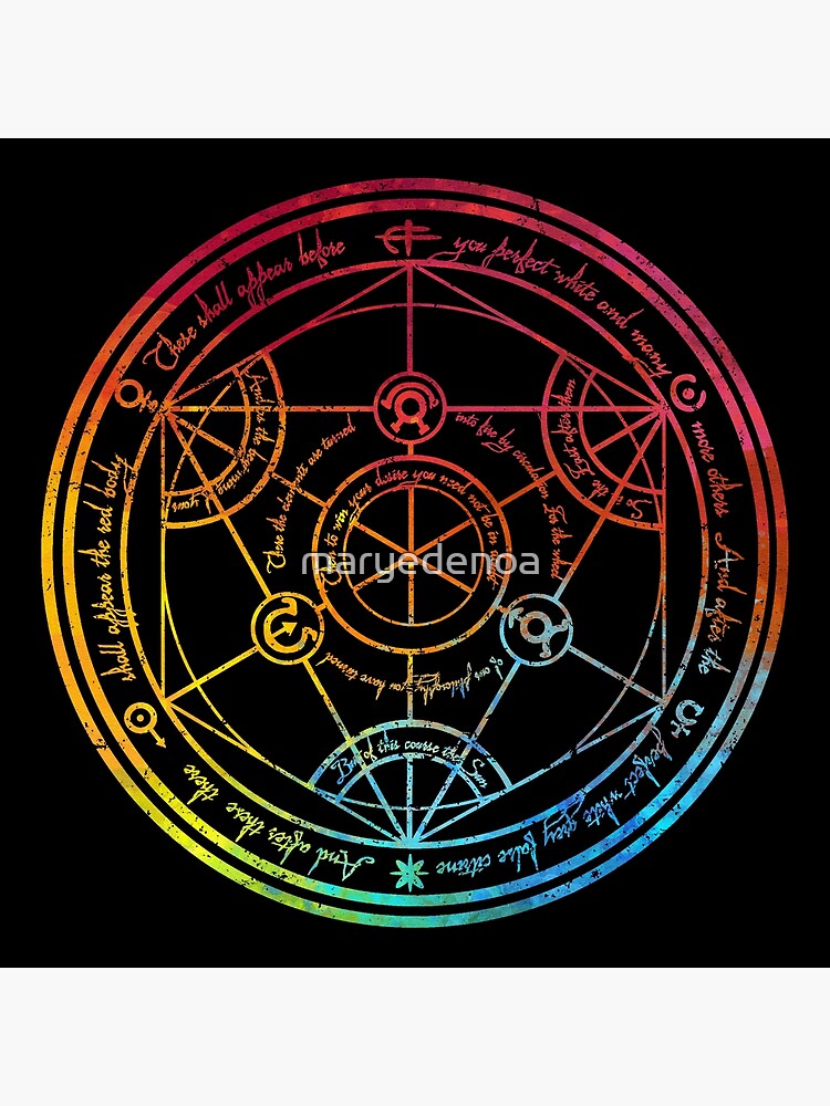 Póster «Círculo de transmutación humana - Acuarela colorida» de ...