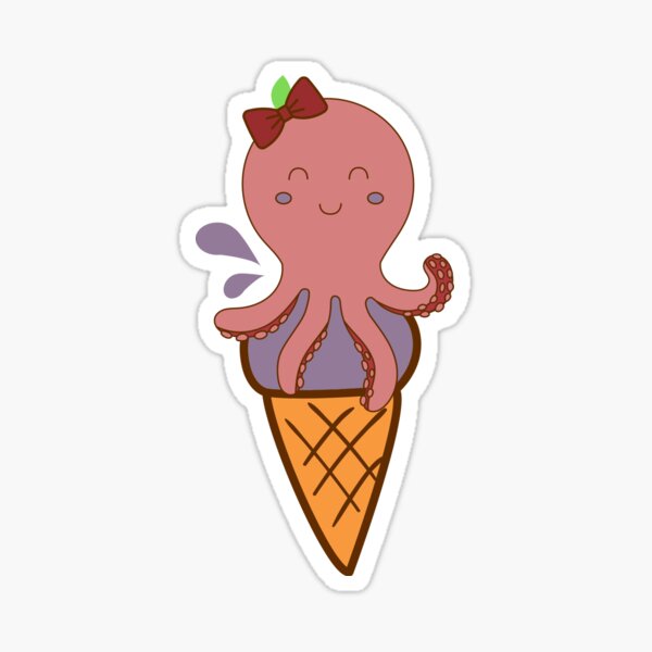 "Happy Pink Octopus" Sticker for Sale by YonderAndBeyond | Redbubble