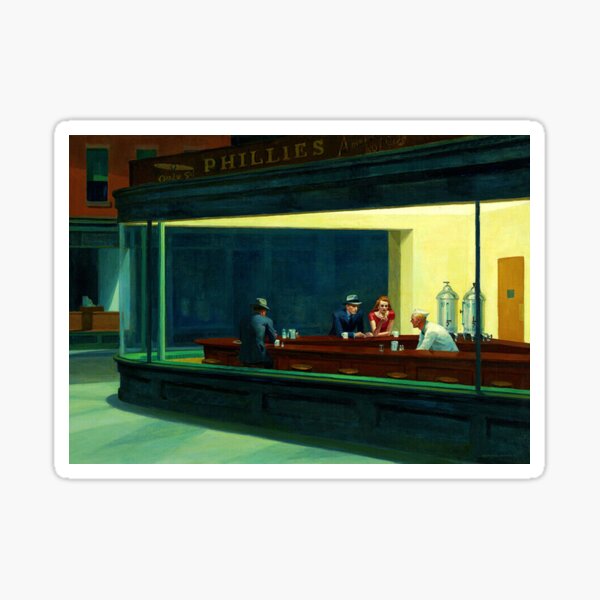 "Nighthawks" Sticker by JamesDillono | Redbubble