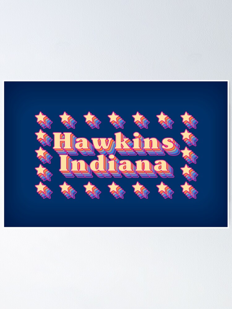 Póster «Signo de la ciudad de la serie Hawkins Indiana Stranger Things ...