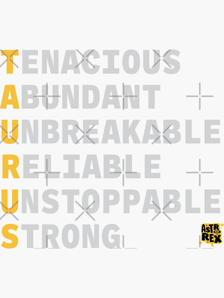 "AstroRex Taurus Vibes" Sticker for Sale by AstroRex | Redbubble