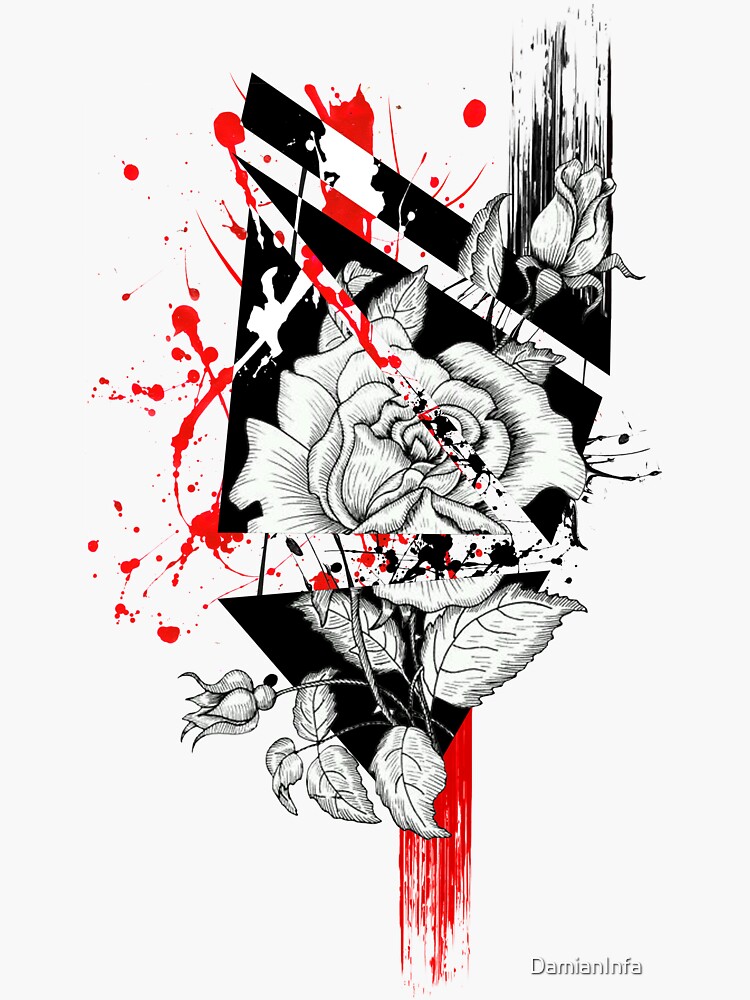 "Trash Polka Flower" Sticker for Sale by DamianInfa | Redbubble