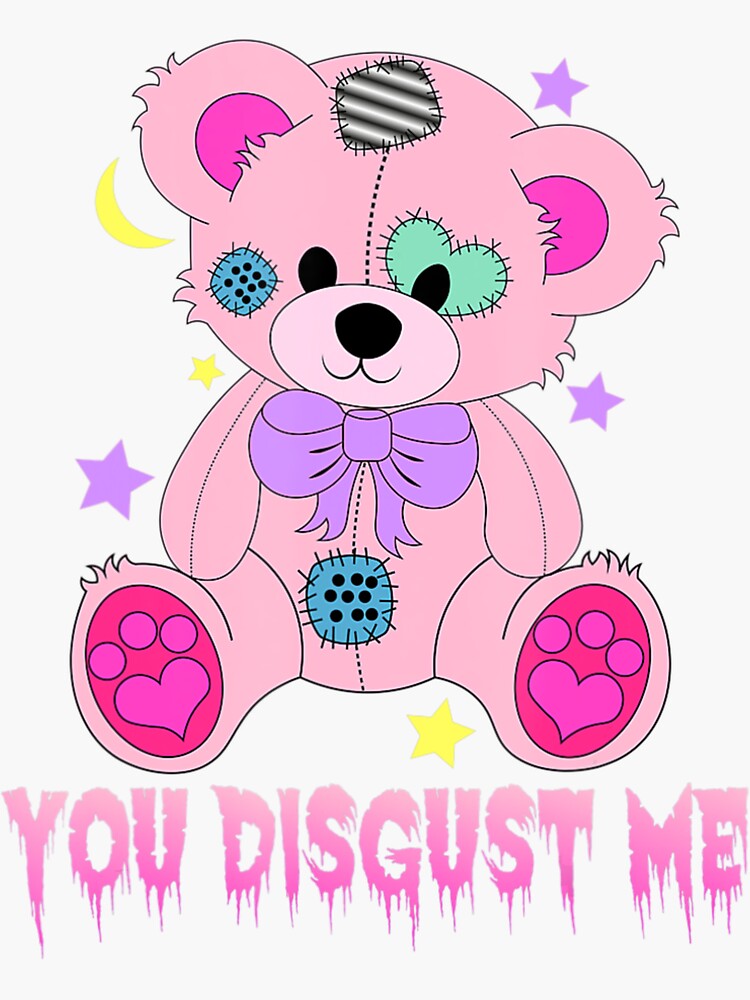 "You Disgust Me Demon Bear Pastel Goth Kawaii Anime Gothic" Sticker for ...