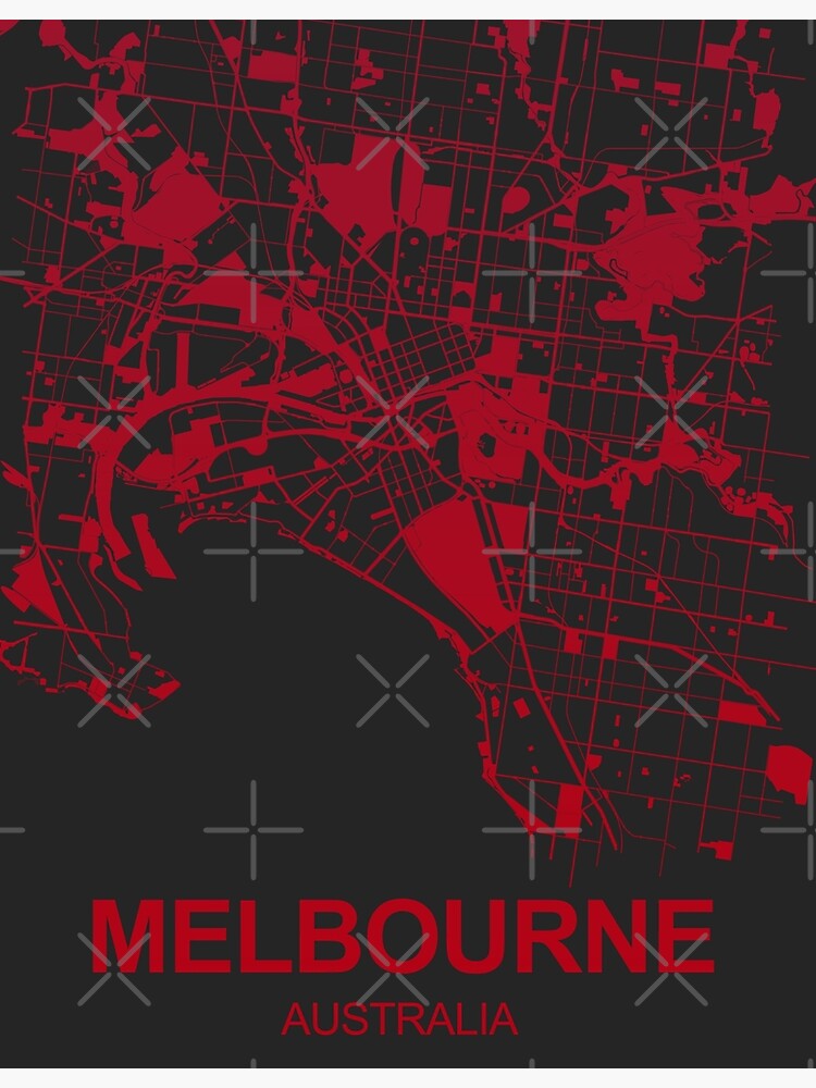"Melbourne Map Art red wine color Australia" Poster for Sale by ...