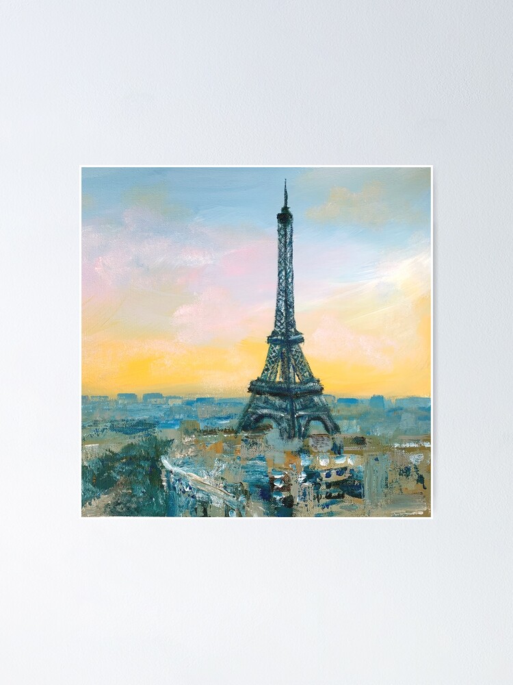 "Impressionism art French cityscape painting Paris Eiffel Tower" Poster ...