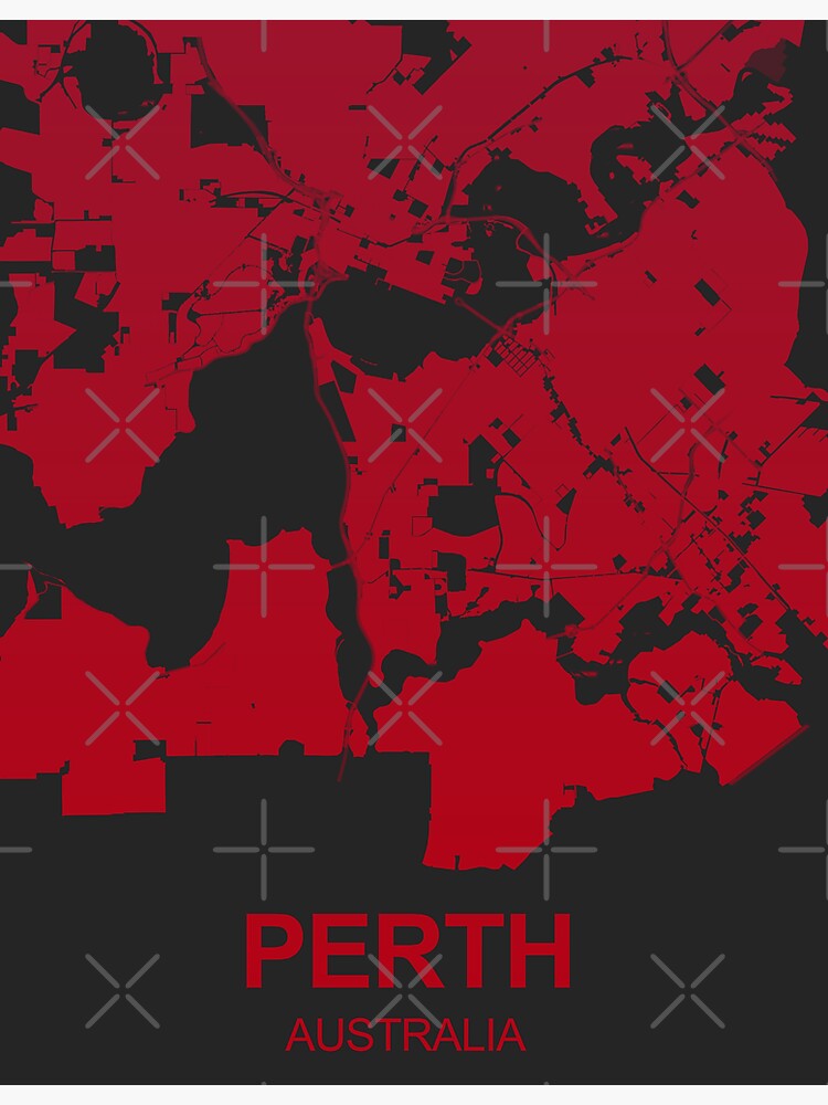 "Perth Map Art red wine color Australia" Sticker for Sale by EpicMaps ...