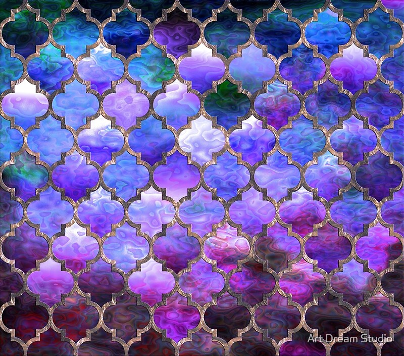 "Arabian moroccan pattern Purple " by Lily D | Redbubble