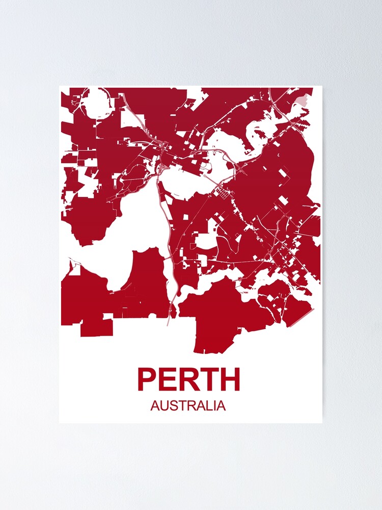 "Perth Map Art red wine color Australia" Poster for Sale by EpicMaps ...