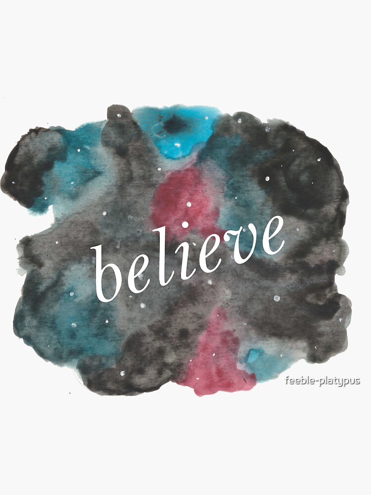 "galaxy believe - large" Sticker for Sale by feeble-platypus | Redbubble