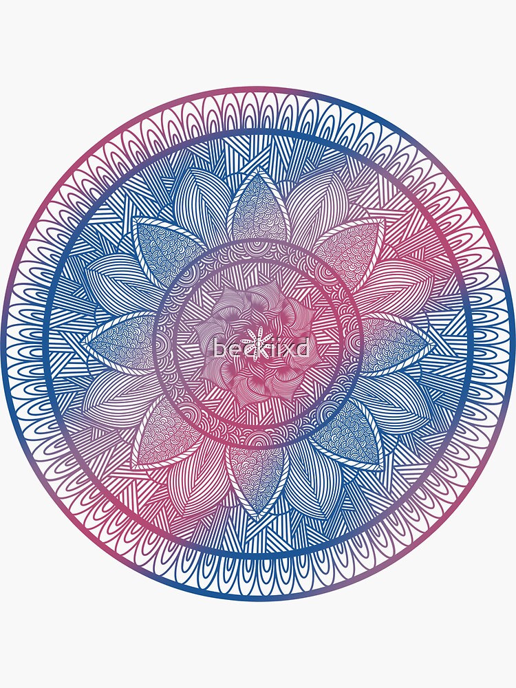 "Bi Flag Mandala - Pride Collection" Sticker for Sale by beckiixd ...