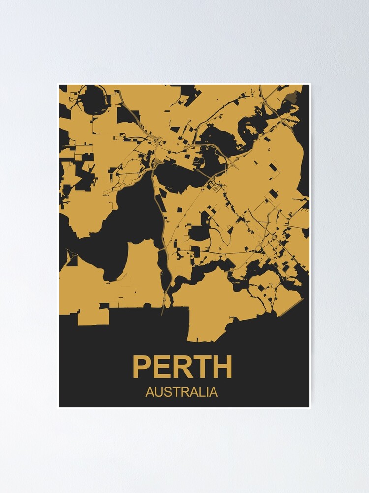 "Perth Map Art Black Gold Australia" Poster for Sale by EpicMaps ...