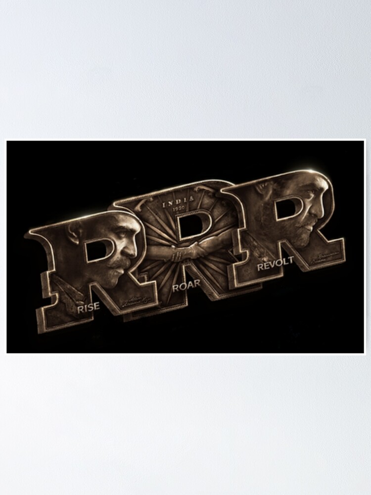 "RRR movie name logo " Poster for Sale by Ourdesigner786 | Redbubble