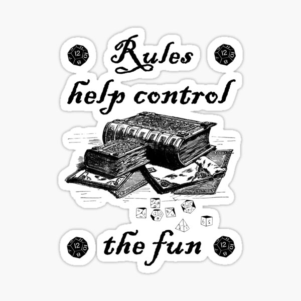 "Rules help control the fun" Sticker for Sale by HandDrawnTees | Redbubble