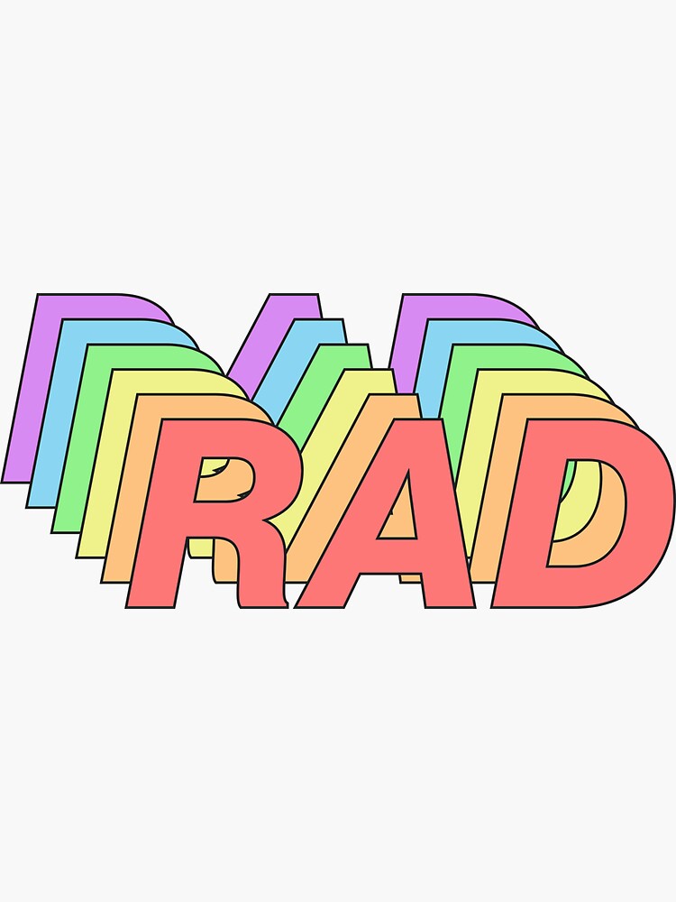 "Rad" Sticker for Sale by SketchyMate | Redbubble