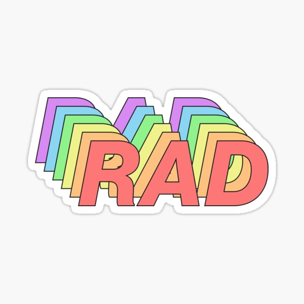 "Rad" Sticker for Sale by SketchyMate | Redbubble